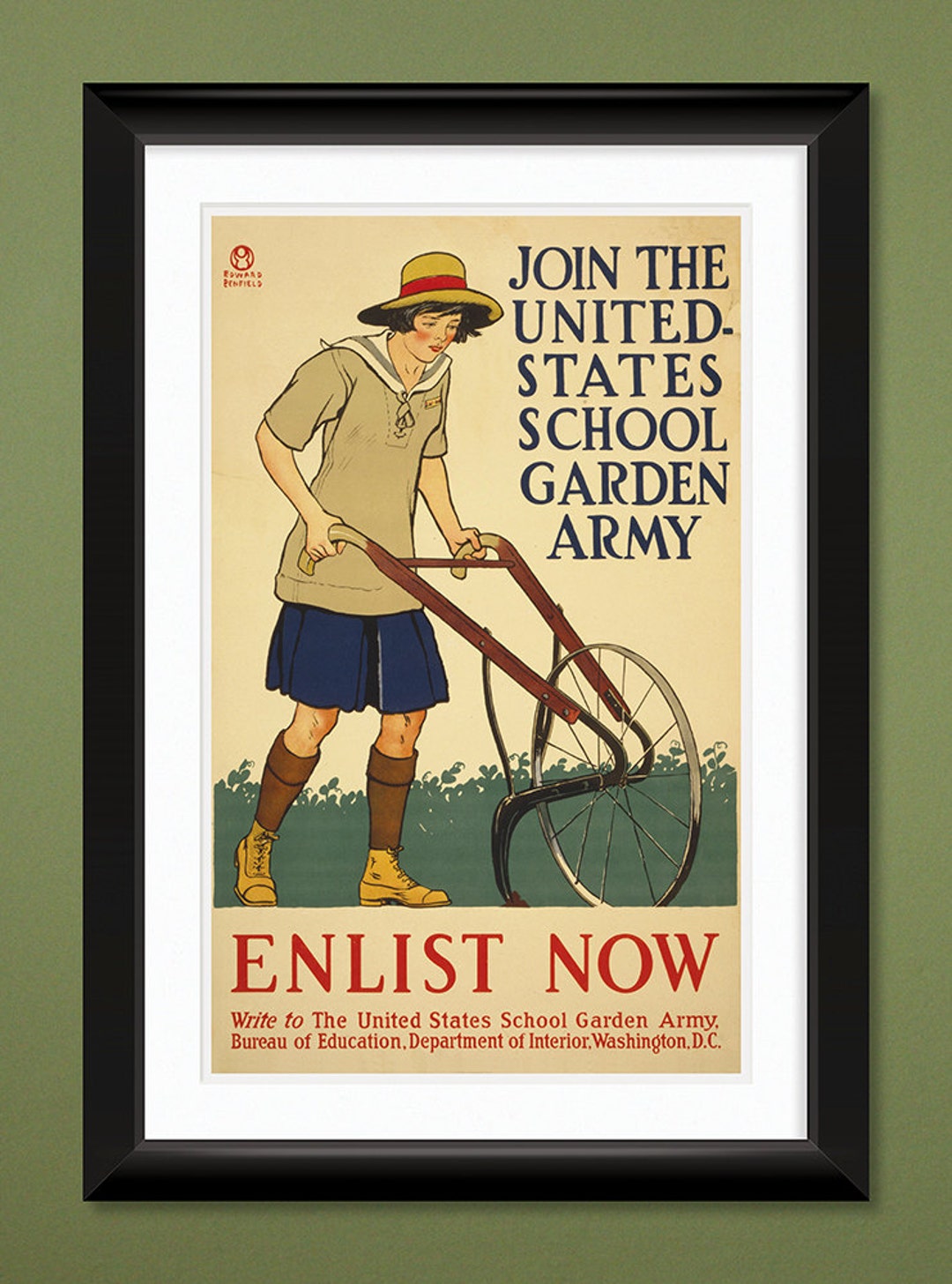 Join the United States School Garden Army – WWI (12x18 Heavyweight Art ...