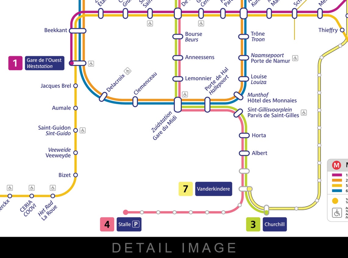 Brussels Metro Map 16x12 Heavyweight Art Print - Etsy