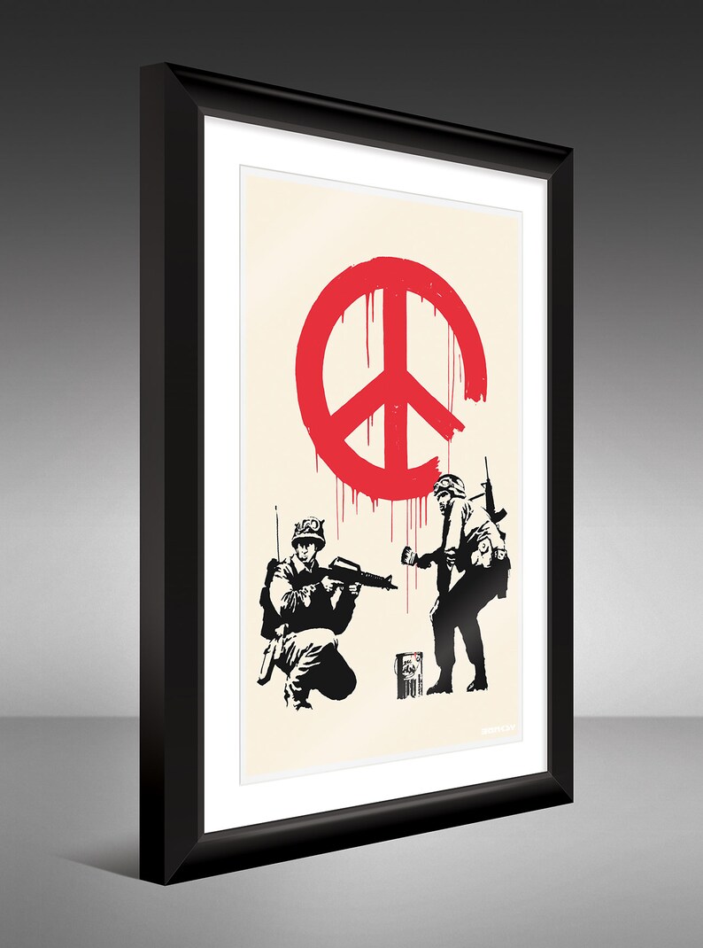Banksy Peace Sign 12x18 Heavyweight Print | Etsy