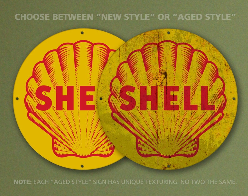 Shell sawtooth Logo Petroliana Vintage Reproduction Gas - Etsy