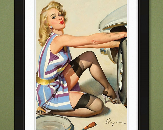Gil Elvgren The Wrong Nail 1967 12x18 Heavyweight Art Print Etsy