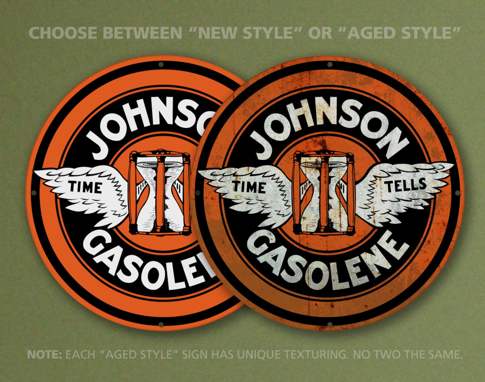 Johnson Gasolene Time Tells version 2 Petroliana Vintage | Etsy