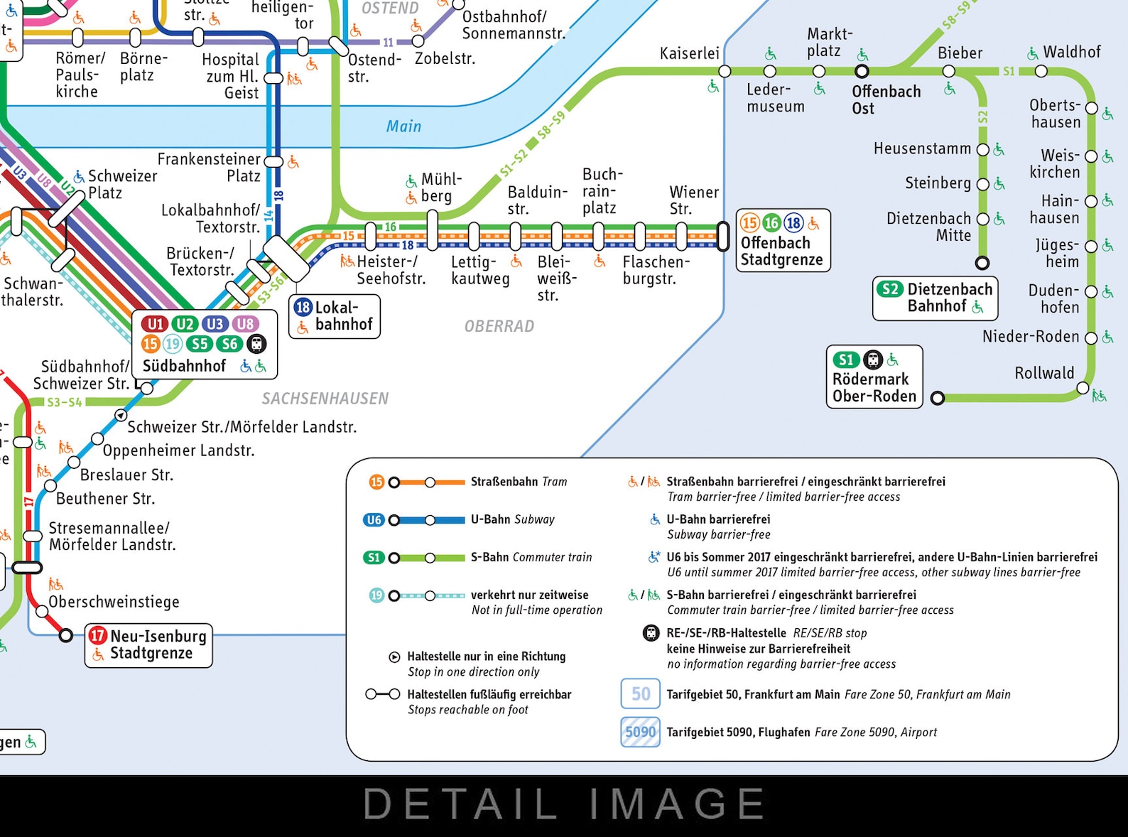 Frankfurt Germany – RMV Network Frankfurt Am Main Map (16x12 ...