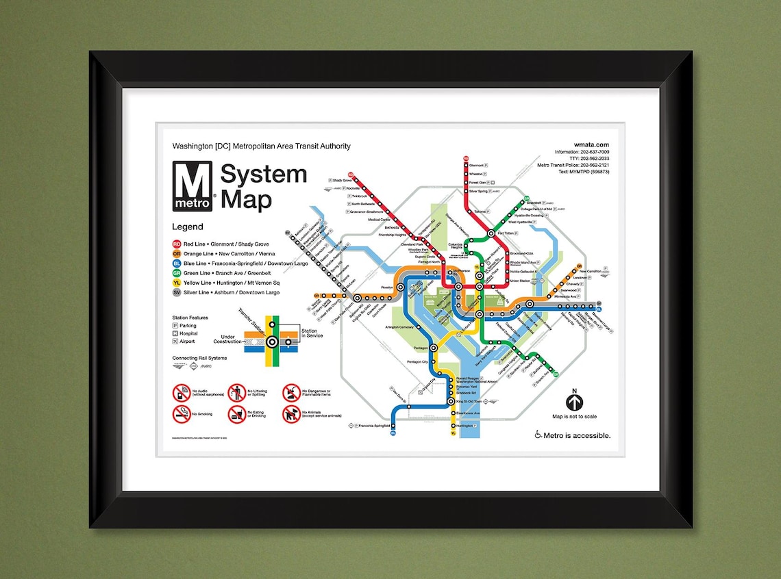 Washington DC Metro Map 2026 Updated (16x12 Heavyweight Art Print) - Etsy