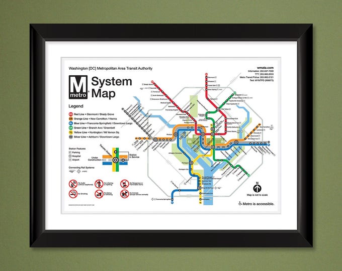 Washington DC Metro Map 2024 Updated (16x12 Heavyweight Art Print) - Etsy