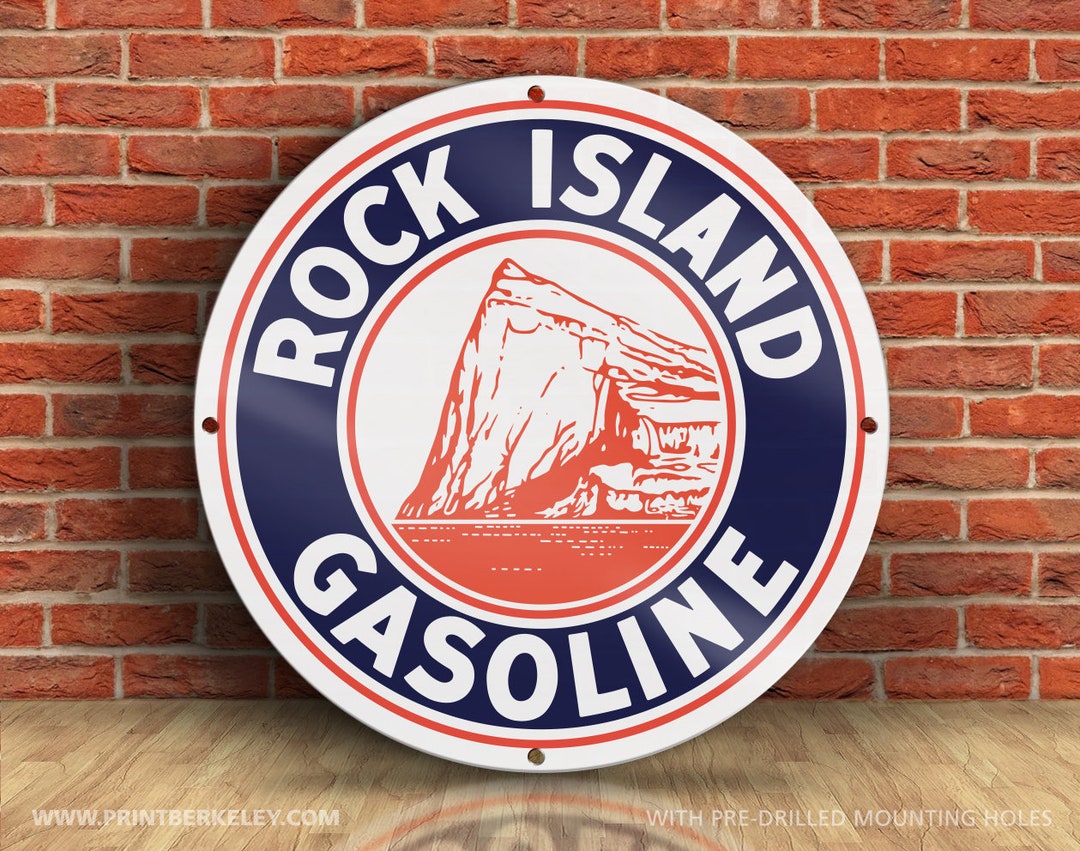 Rock Island Gasoline – Petroliana Vintage Reproduction Gas Station Sign ...