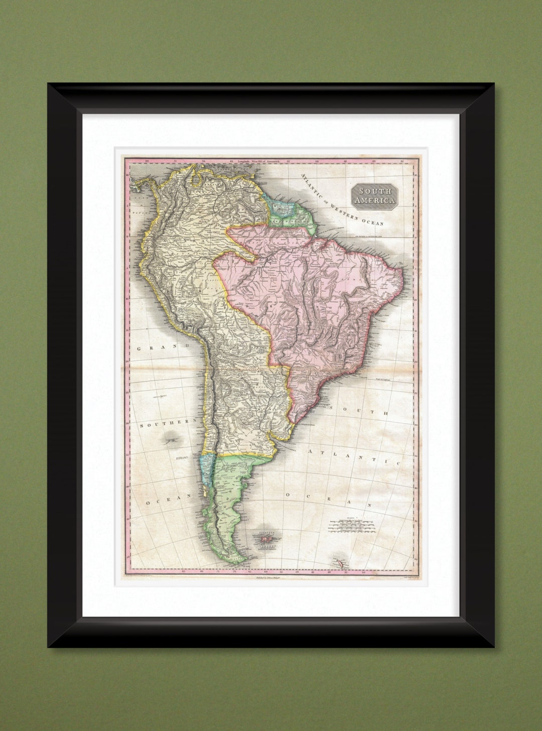 1818 Pinkerton Map of South America – 12x16 Heavyeweight Print - Etsy