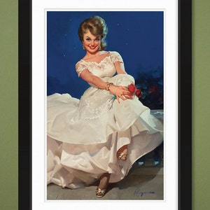Gil Elvgren Moonlight and Roses Miss Sinclair 1965 12x18 Heavyweight ...