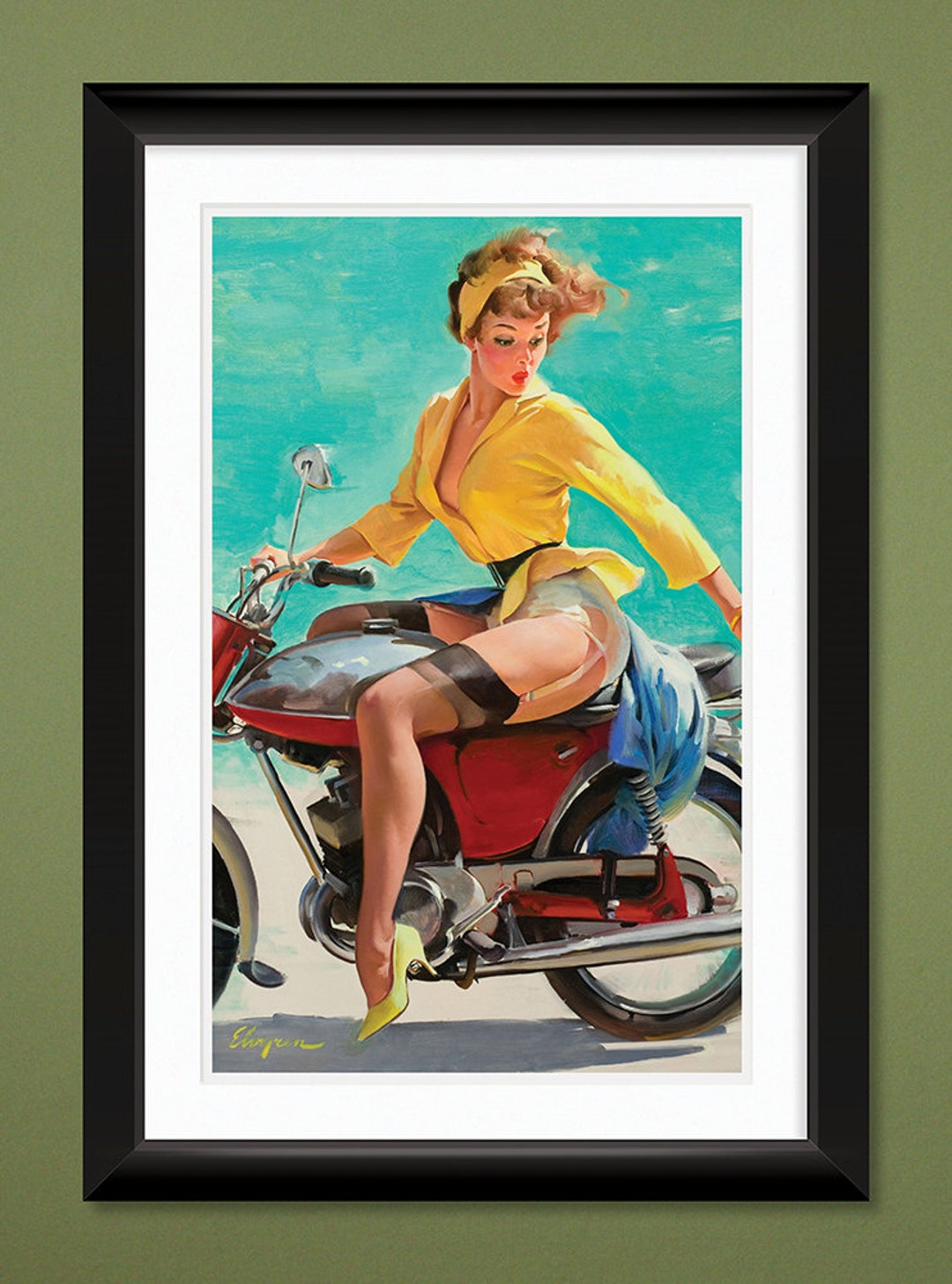 Gil Elvgren Skirting The Issue Breezing Up 1956 12x18 Heavyweight Art