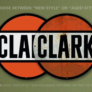 Clark – Petroliana Vintage Reproduction Gas Station Sign (23.5" Round ...