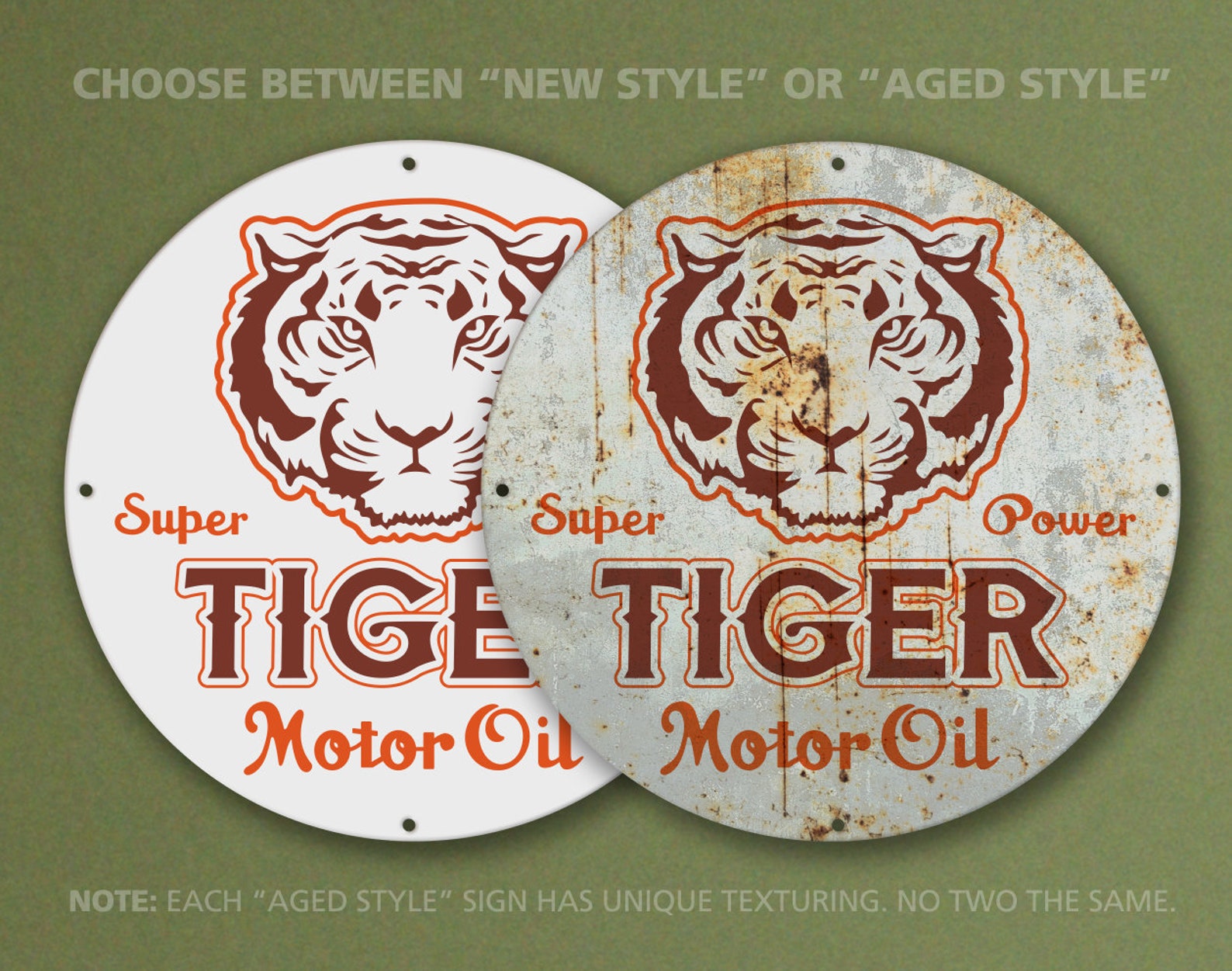 Tiger Motor Oil Petroliana Vintage Reproduction Gas Station - Etsy