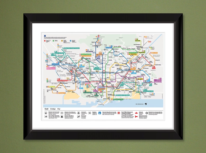 Barcelona Metro [subway] Map (16x12 Heavyweight Art Print) - Etsy