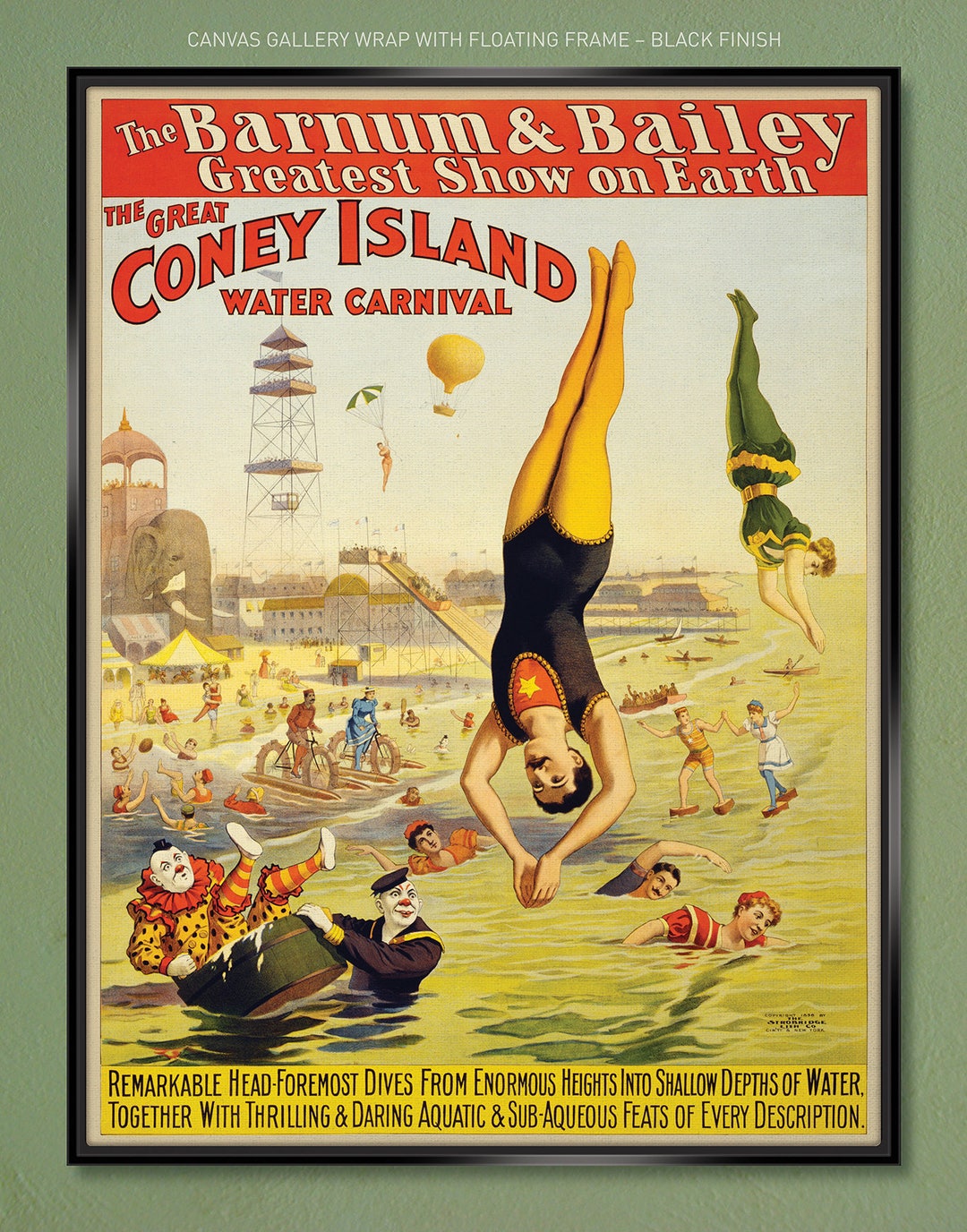 Barnum & Bailey Coney Island Water Carnival – New York C1898 30x40 ...