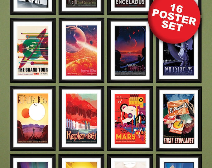 NASA JPL Full 16pc Poster Set visions of the Future 80 Silk Finish ...