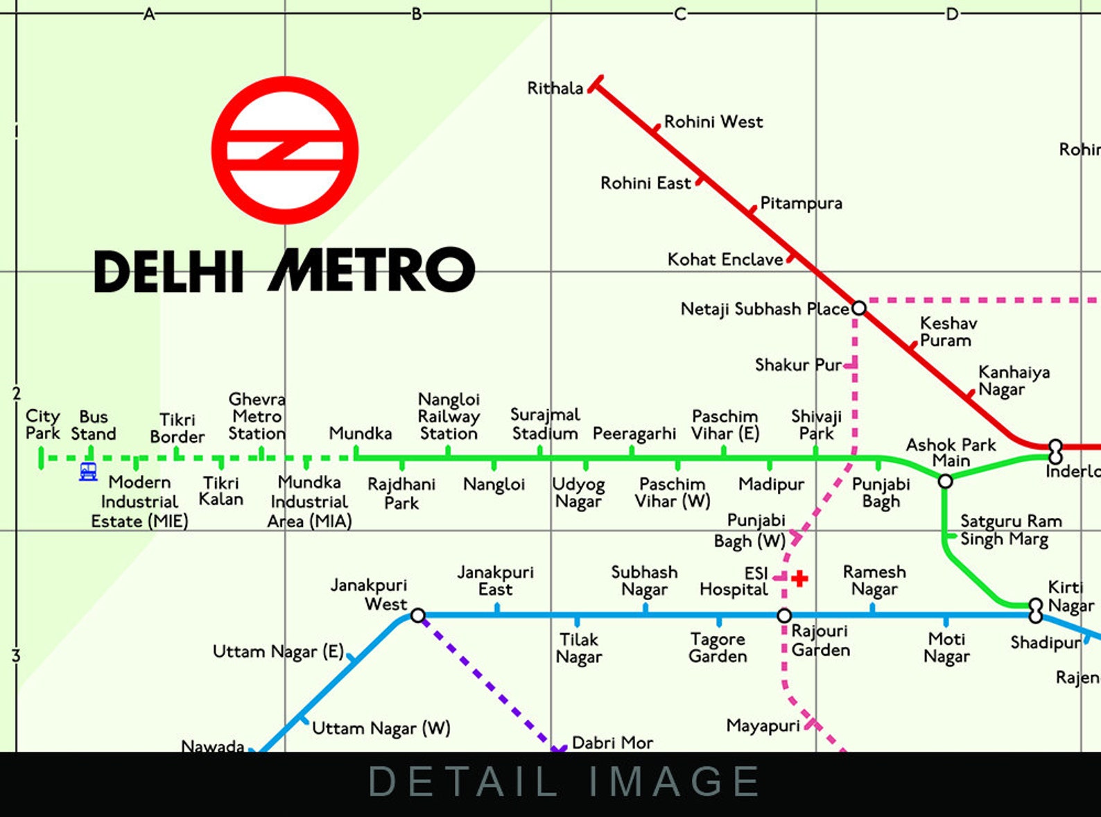 Delhi Metro subway Map 18x12 Heavyweight Art Print - Etsy