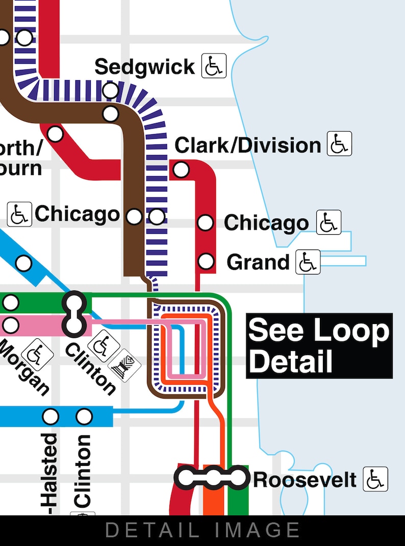 Chicago Illinois CTA L System Map 12x16 Heavyweight Art - Etsy