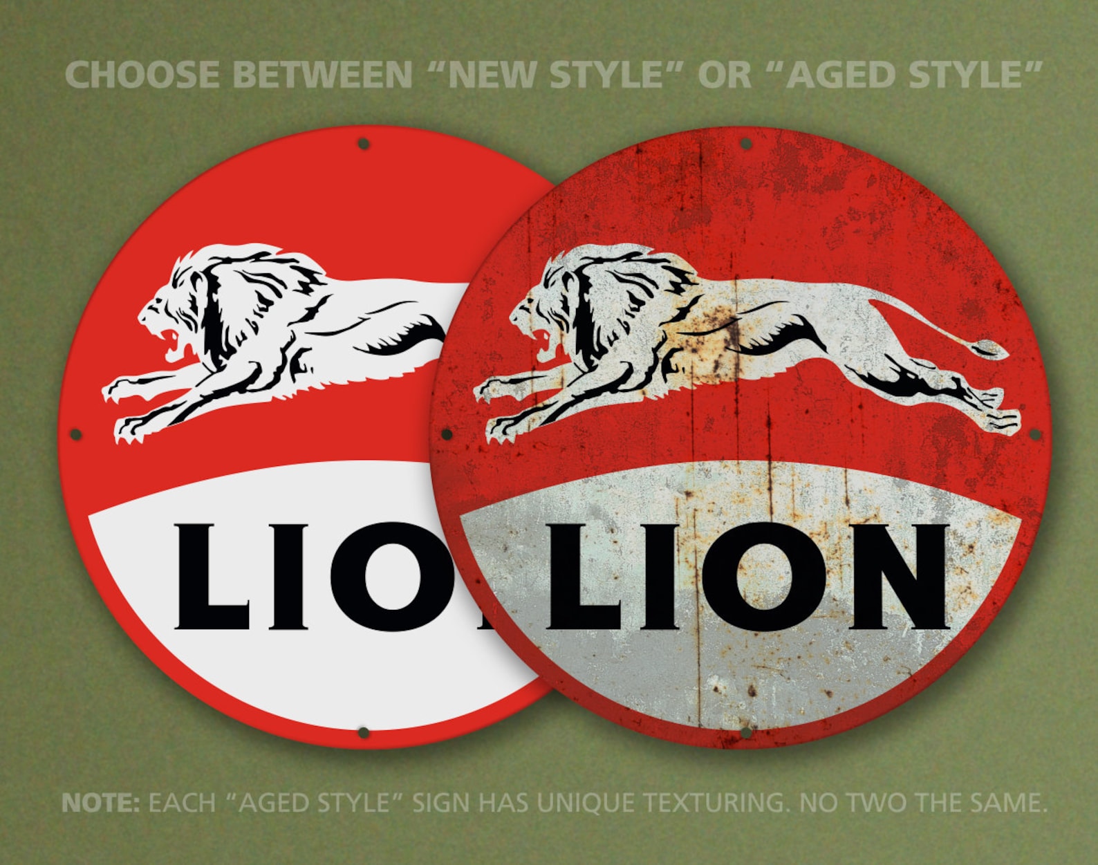 Lion Petroliana Vintage Reproduction Gas Station Sign - Etsy