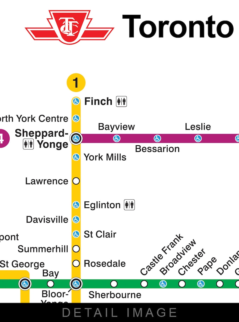 Toronto Canada TTC Subway Map 18x12 Heavyweight Art Print - Etsy