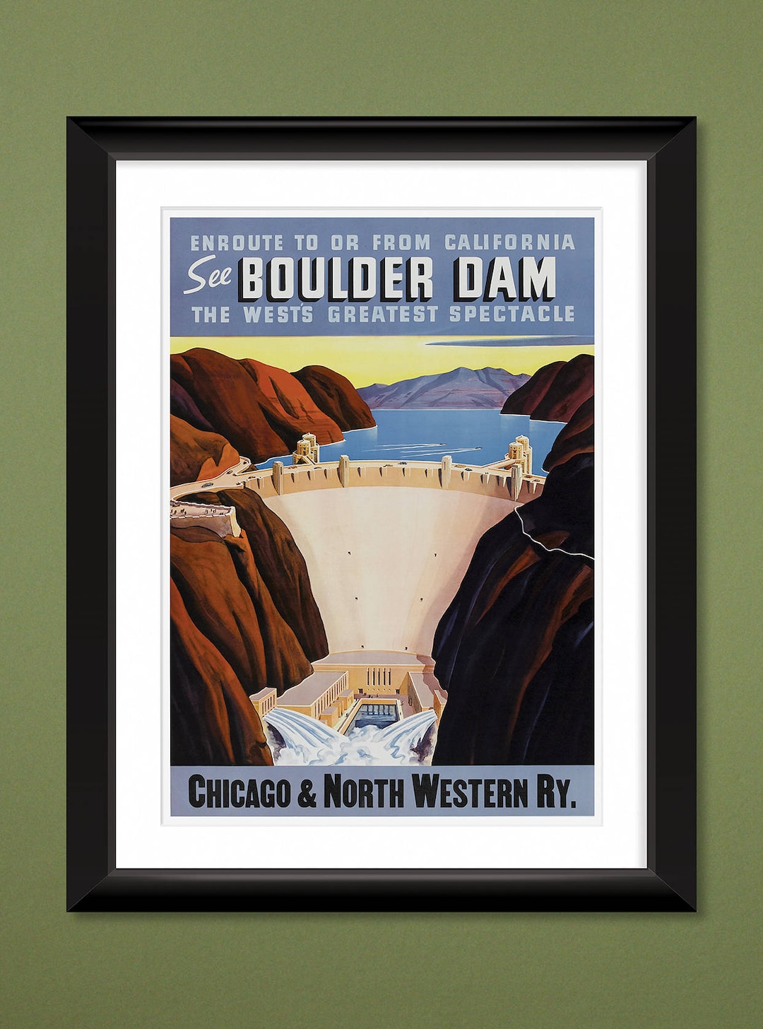 Boulder Dam Poster USG C1940s (12x16 Heavyweight Art Print) - Etsy