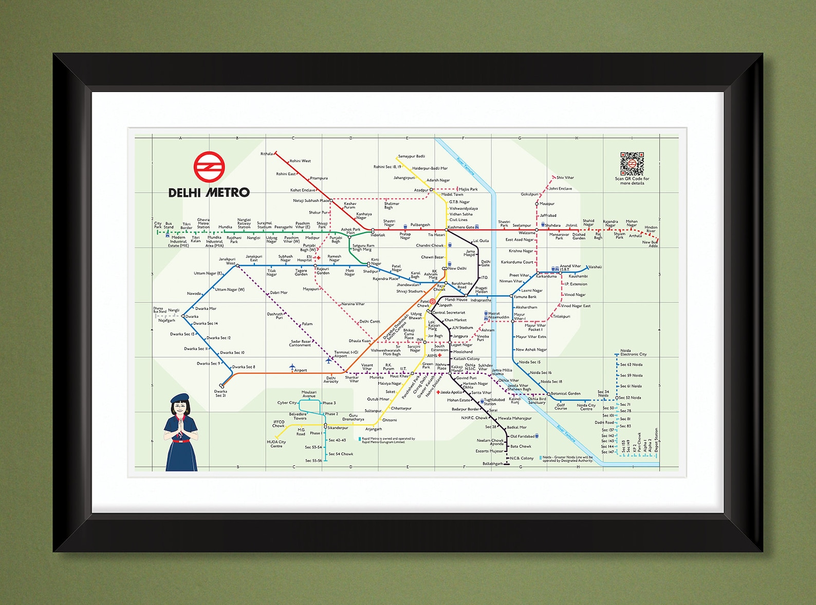 Delhi Metro subway Map 18x12 Heavyweight Art Print - Etsy