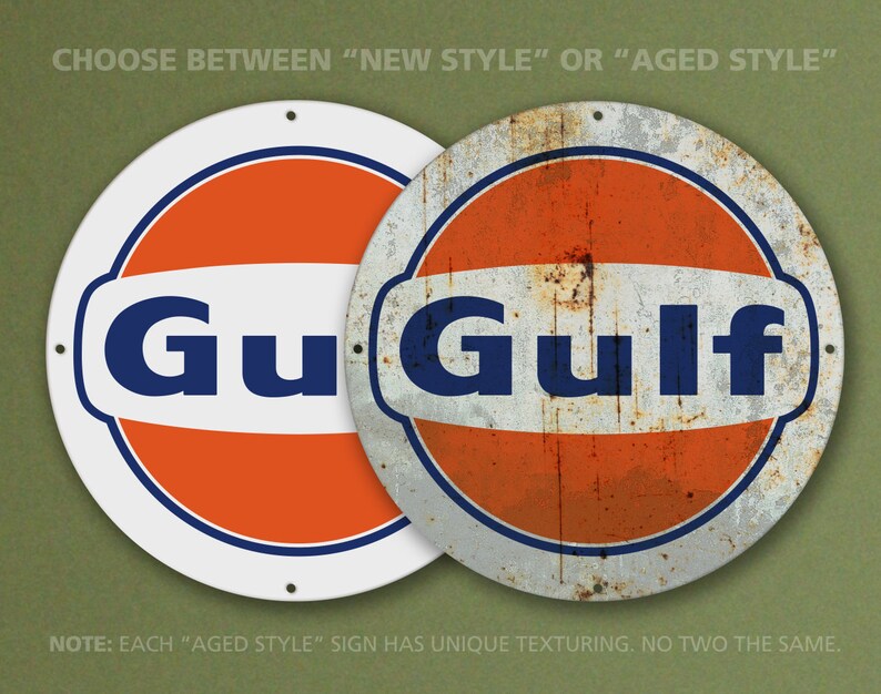 Gulf simple Modern Globe Logo Petroliana Vintage - Etsy