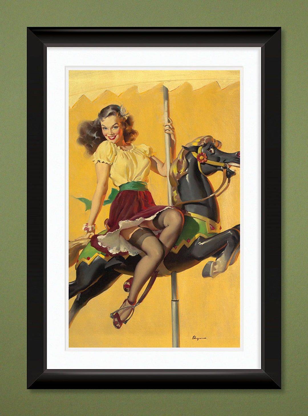 Gil Elvgren Lets Go Around Together 1948 12x18 Heavyweight Art Print