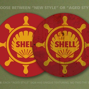 Shell (ship's Wheel) Petroliana Vintage Reproduction Gas Station Sign ...