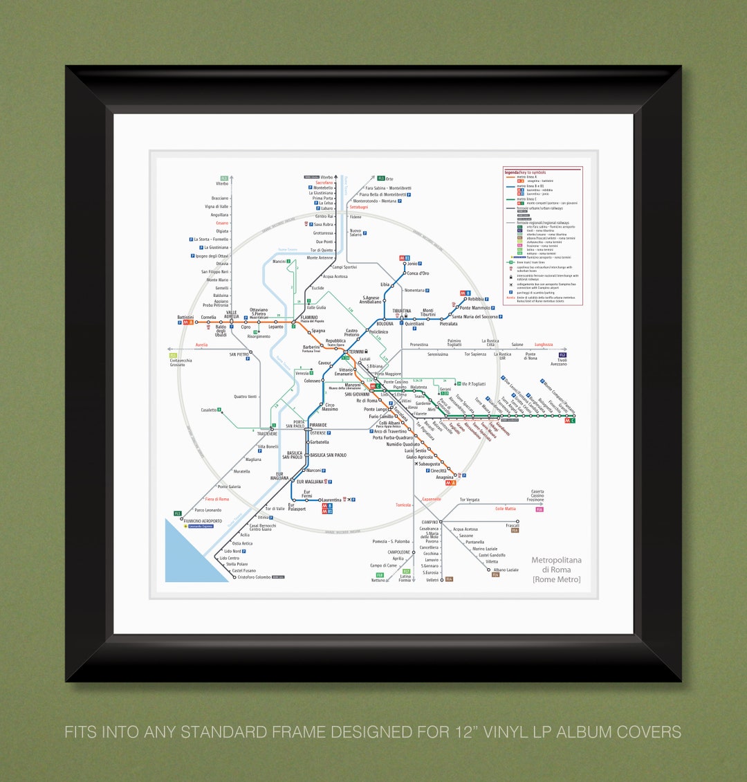 Rome Metro Map 2019 (12.375 X 12.375 Heavyweight Art Print) - Etsy