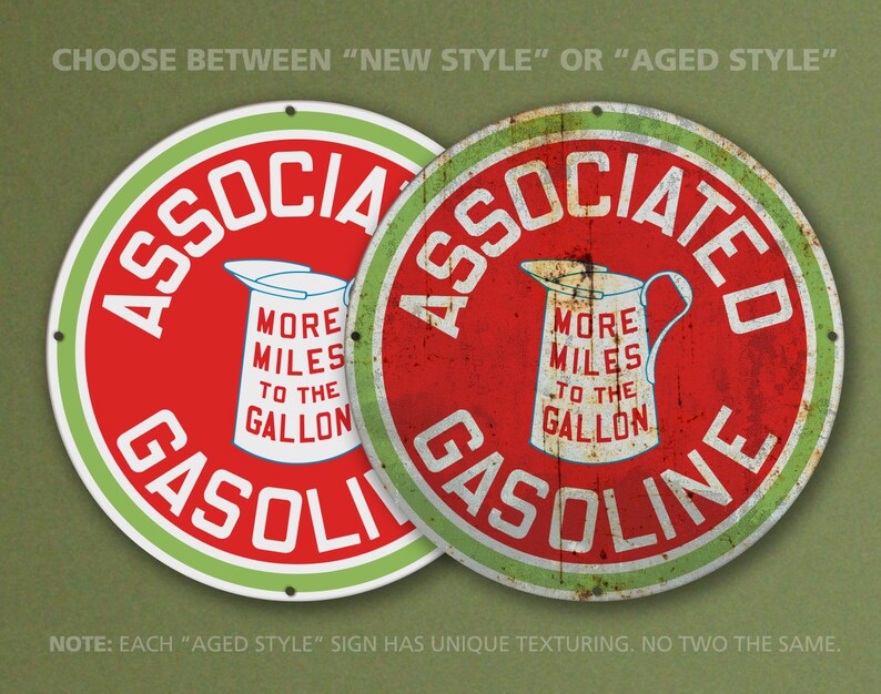 Associated Gasoline Petroliana Vintage Reproduction Gas - Etsy