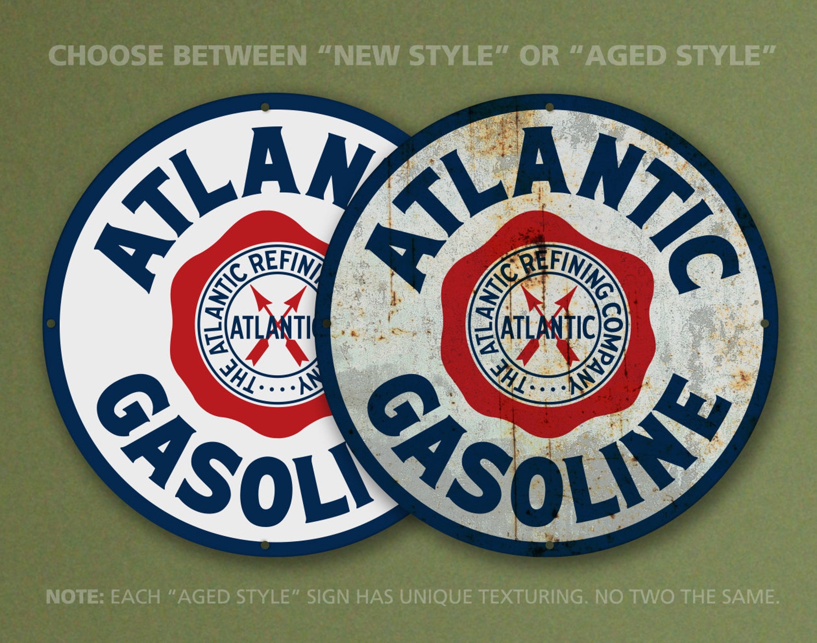 The Atlantic Gasoline – Petroliana Vintage Reproduction Gas Station ...