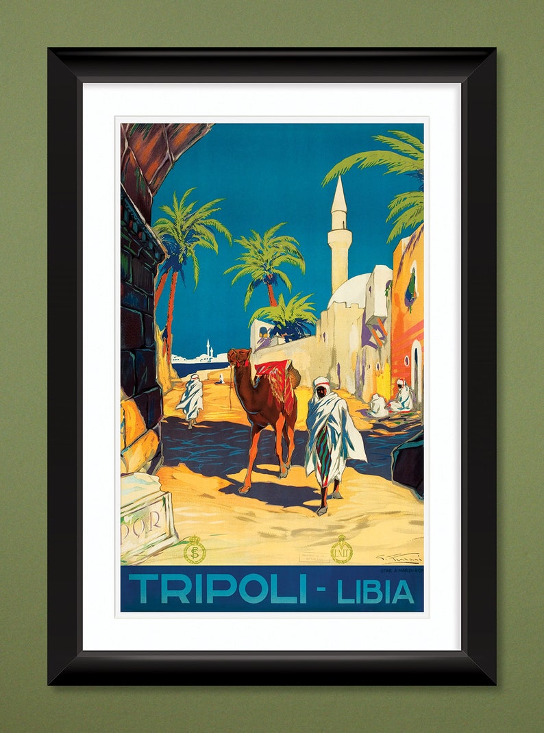 Travel Poster Tripoli Libya 1920s-1930s 12x18 Heavyweight | Etsy