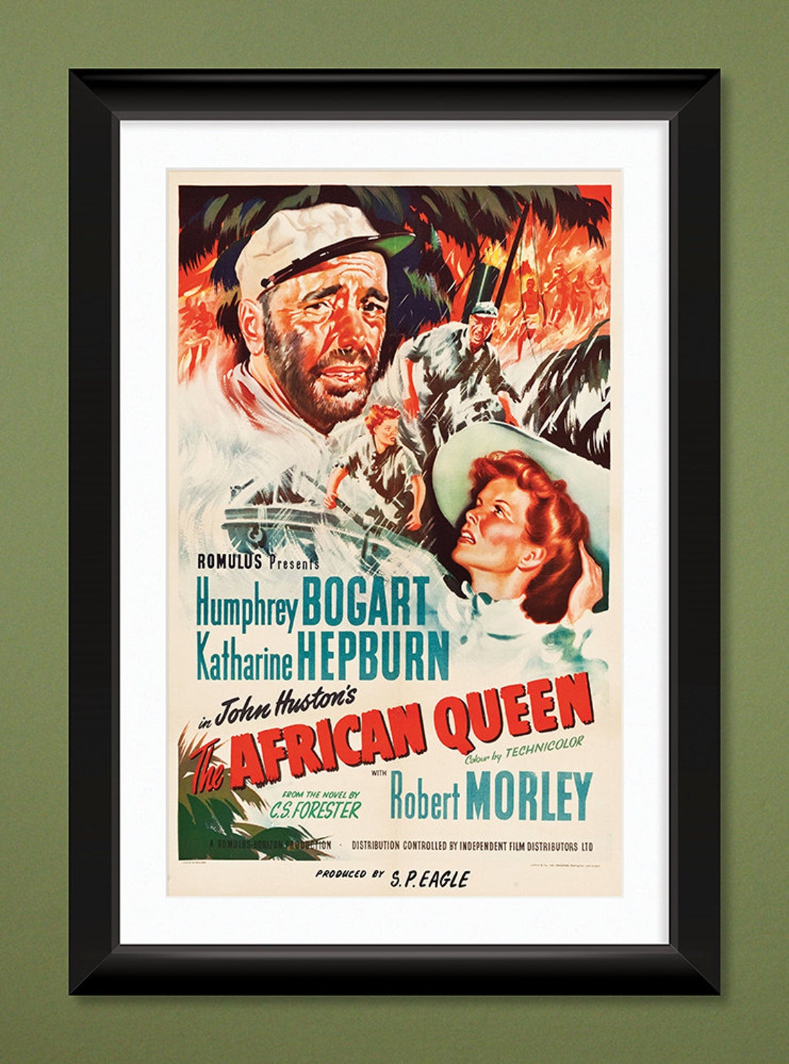 Vintage Movie Poster the African Queen 1951 12x18 | Etsy