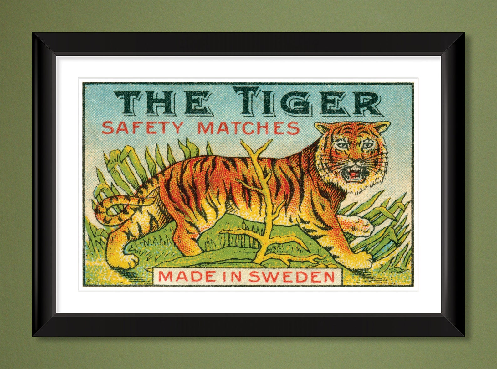 The Tiger – Safety Matches – Made in Sweden (vintage 18x12 Heavyweight ...