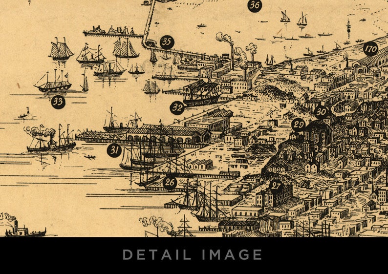 1875 Graphic Chart of the City and County of San Francisco - Etsy
