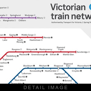 Victoria Australia – PTV Metropolitan Train Network Map – August 2018 ...