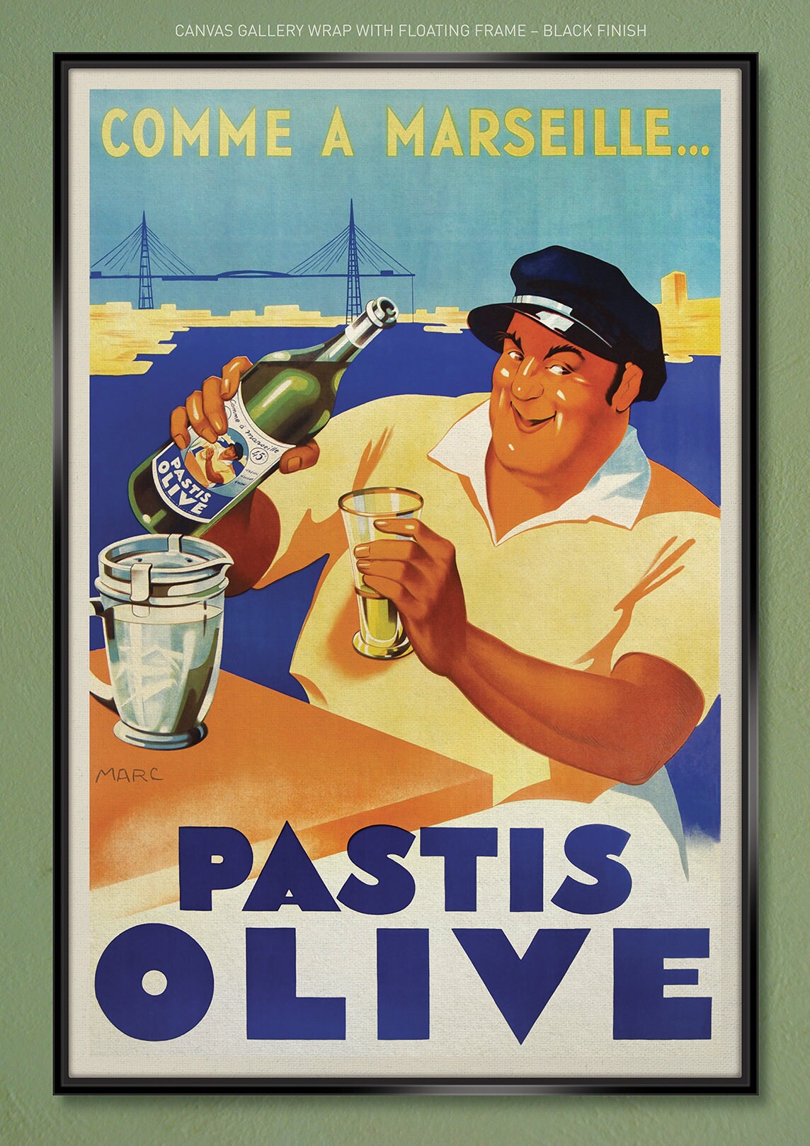 Pastis Olive Comme a Marseille by Marc 1936 16x24 32x48 | Etsy