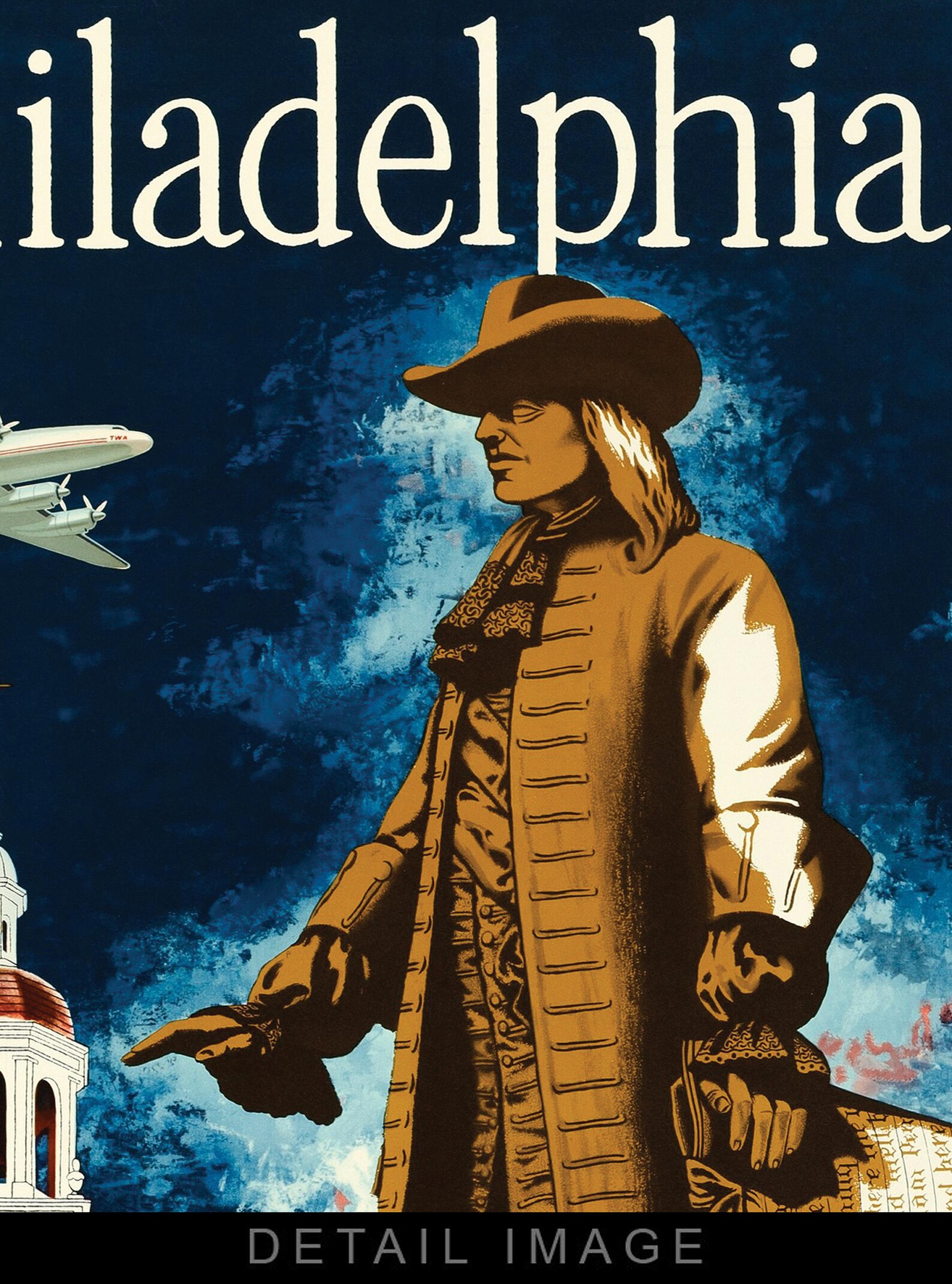 Travel Poster Philadelphia Fly TWA 1960s 12x18 | Etsy