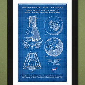 NASA Blueprints (space Shuttle/mercury Capsule/mars Rover) 3pc Poster ...