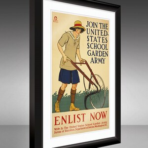 Join the United States School Garden Army – WWI (12x18 Heavyweight Art ...
