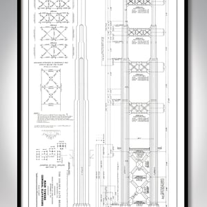 San Francisco – Golden Gate Bridge – Technical Drawings (1937) 20x30 ...