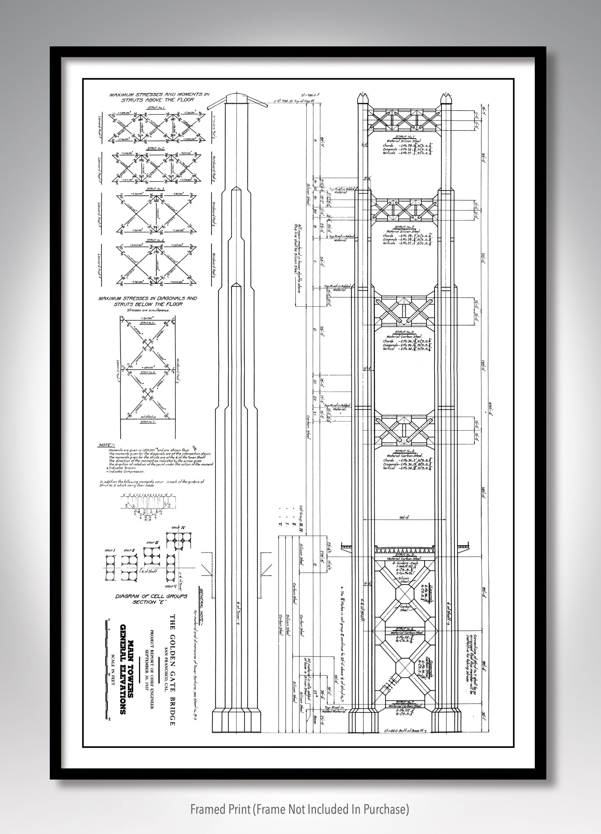 Golden Gate Bridge Technical Drawing Golden Gate Bridge : Challenges