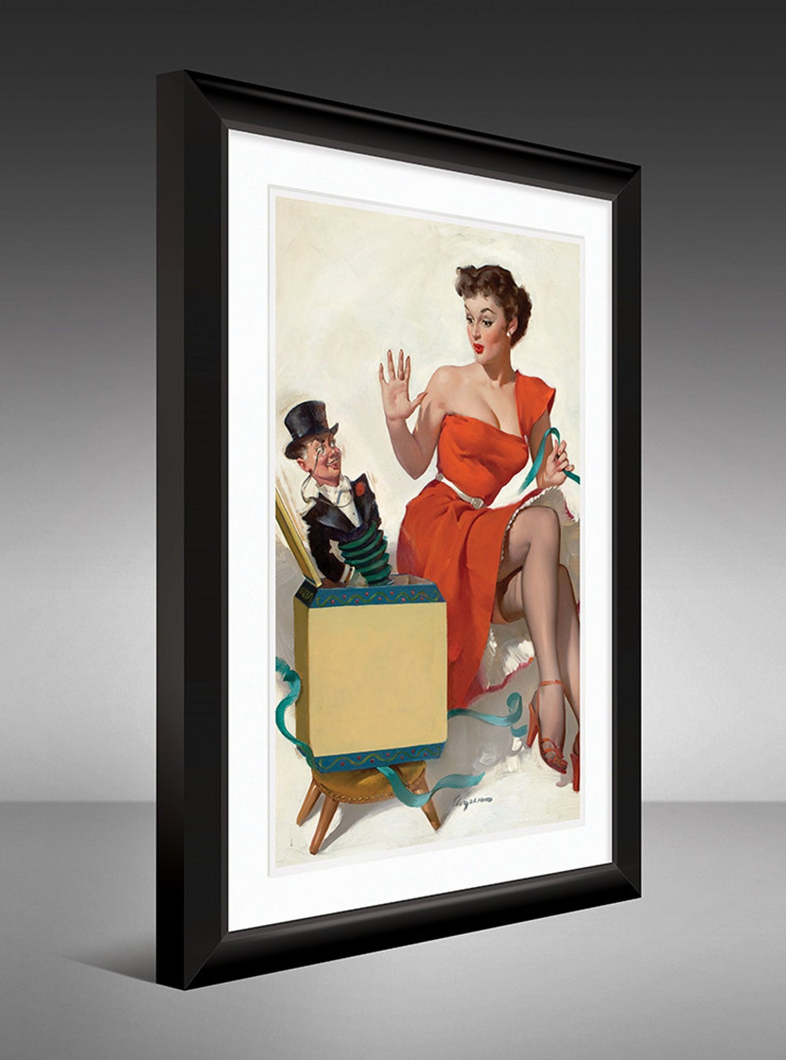 Gil Elvgren Surprised 1952 12x18 Heavyweight Art Print Etsy