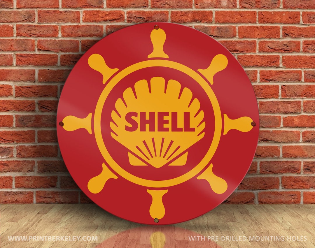 Shell (ship's Wheel) Petroliana Vintage Reproduction Gas Station Sign ...