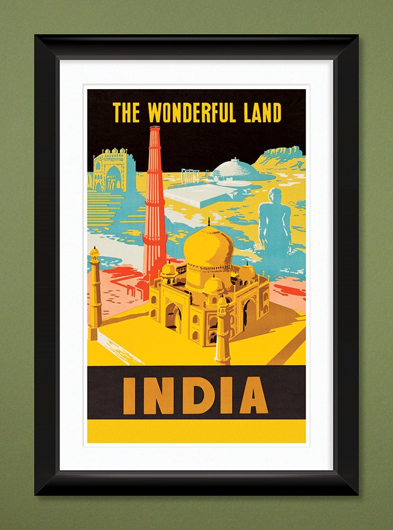 Vintage Travel Poster – the Wonderful Land – India (12x18 Heavyweight ...