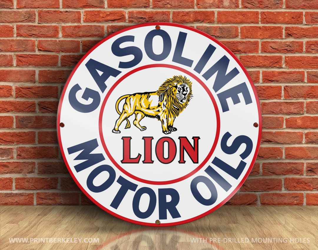 Lion Gasoline Motor Oils – Petroliana Vintage Reproduction Gas Station ...