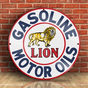 Lion Gasoline Motor Oils – Petroliana Vintage Reproduction Gas Station ...