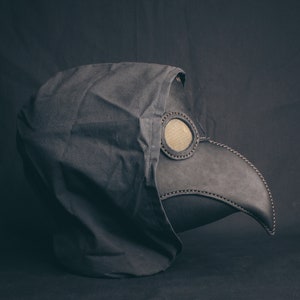 Plague Doctor Short Mask Leather Black Medieval Bird Mask - Etsy