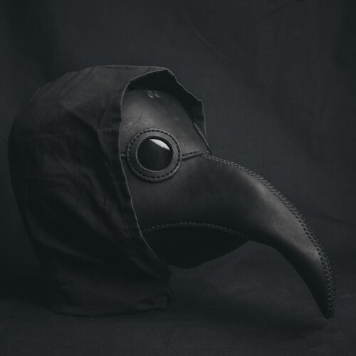 Plague Doctor Mask Leather Black Medieval Bird Mask - Etsy
