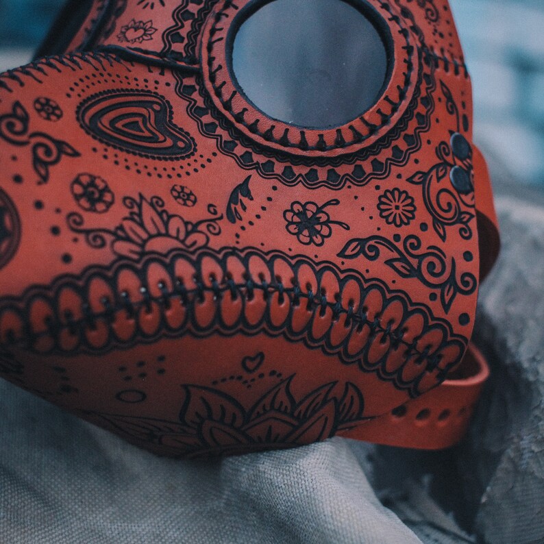 Plague Doctor Santa Muerte Mask Leather Black Medieval Bird | Etsy