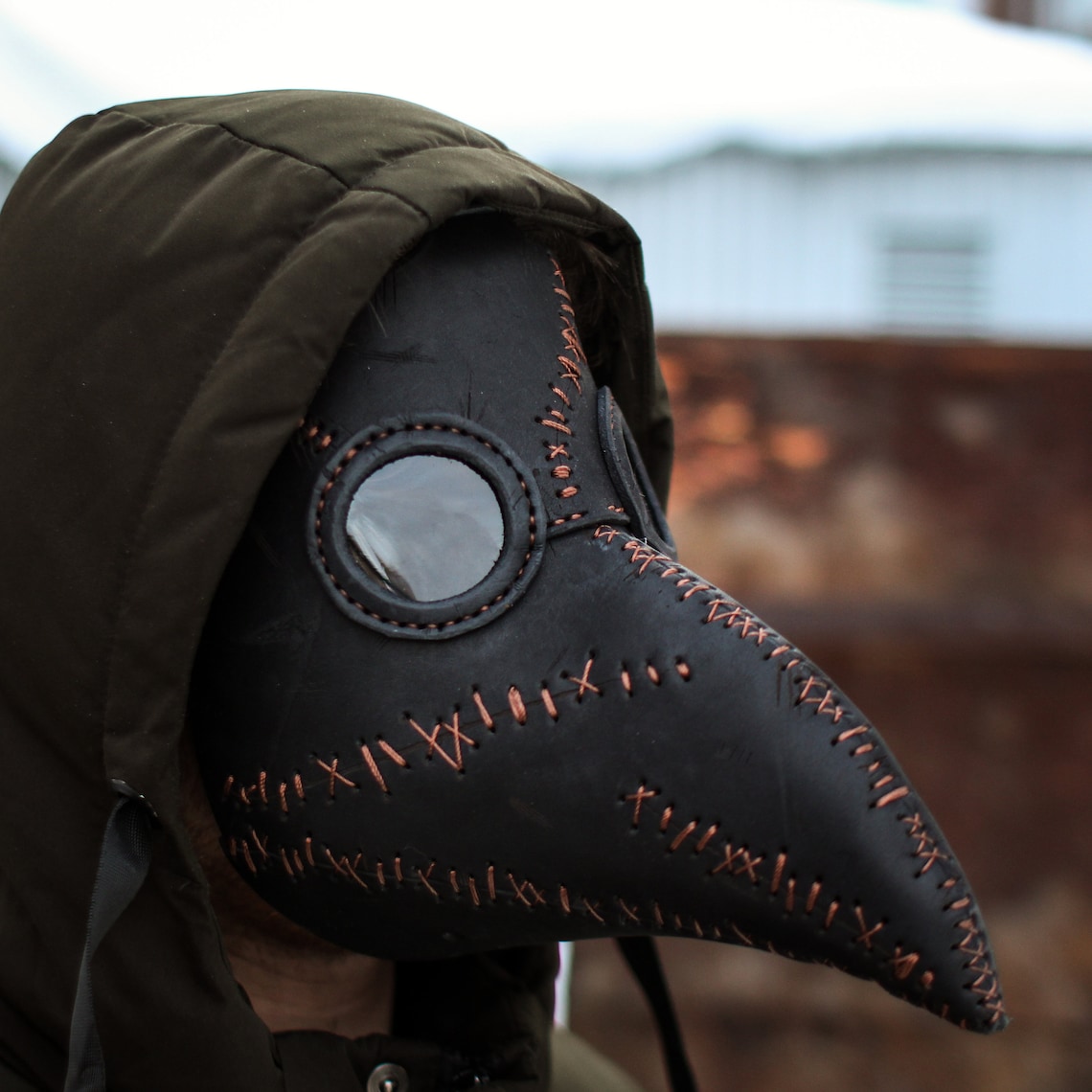Old Plague Doctor Mask Leather Black Medieval Bird Mask | Etsy